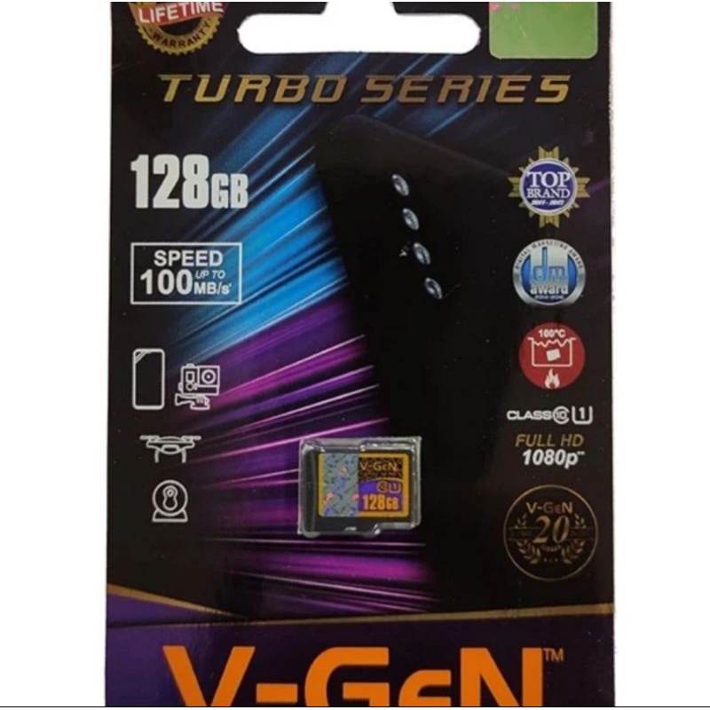 Jual Memori MMC Micro SD Card VGen 128Gb 100mb s Class 10 Turbo series ...