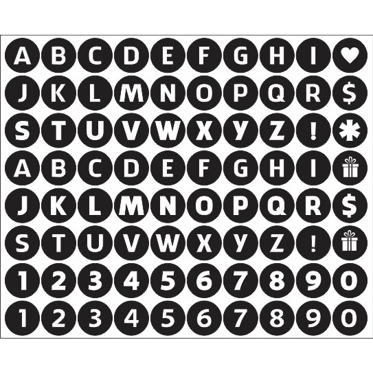 Jual sticker (2 ) sticker huruf hitam putih alphabet huruf A-Z dan ...