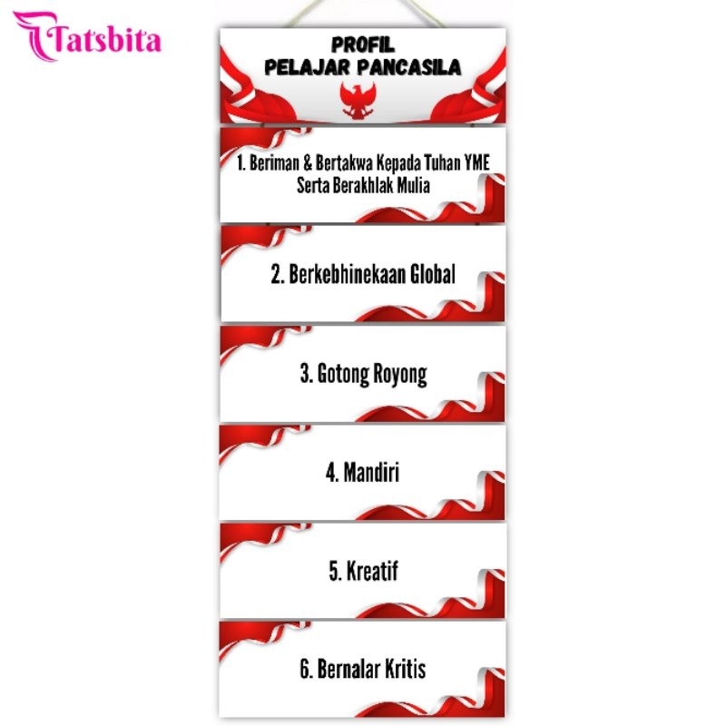 Jual TATSBITA Pajangan Hiasan Dinding Dekorasi Wall Decor Profil Pelajar Pancasila Susun 7 ...