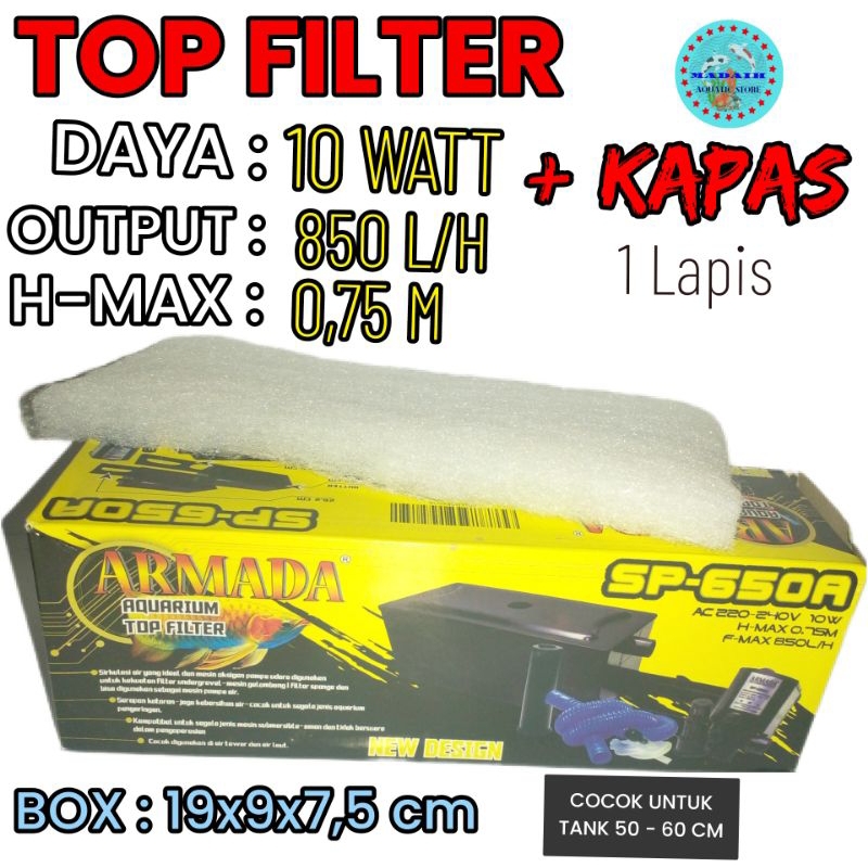 Jual ARMADA SP 650 +KAPAS satu set top filter LANGSUNG PAKAI pompa air waterpump mesin celup ...