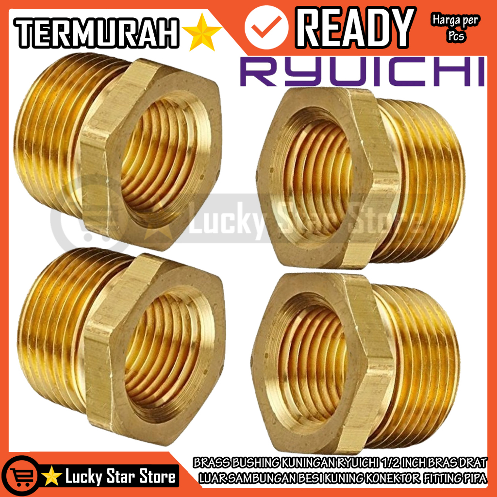 Jual BRASS BUSHING RYUICHI 3/4’’x 1/2’’ KUNINGAN BRASS FITTING BRAS ...