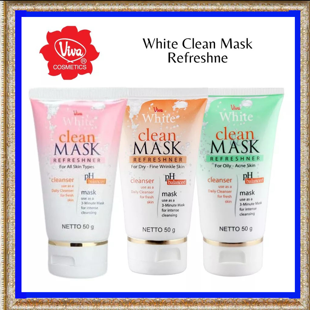 Jual Viva White Clean Mask Refreshner Face Cleanser / Masker 50g ...