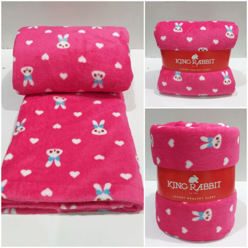 Jual King Rabbit Thermal Blanket Selimut Fleece 150 x200 cm | Shopee ...