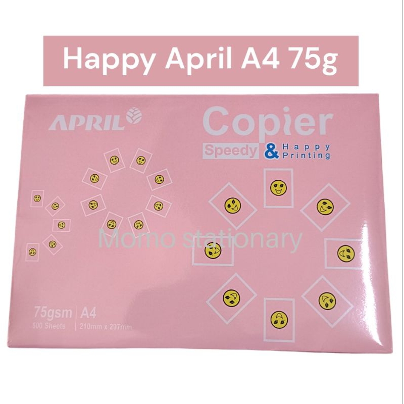 Jual Kertas hvs print fotocopy A4 April copier happy A4 75 gsm ( 500 ...