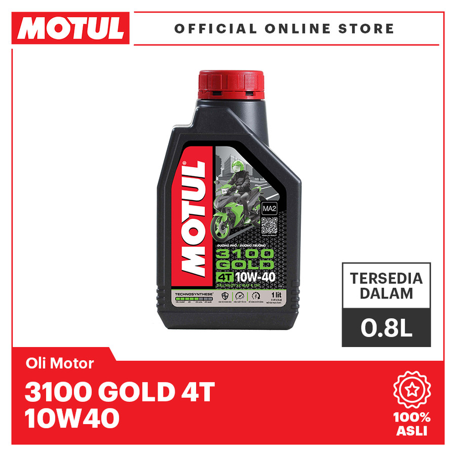 Jual OLI MESIN MOTOR MOTUL 3100 GOLD TECHNOSYNTHESE 1 Liter SAE 15W50 ...