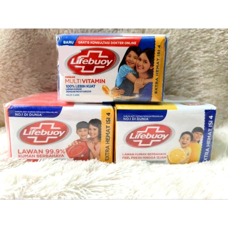 Jual [ 1 Pack isi 4 ] - Sabun Mandi Batang Lifebuoy ( 100gr / 60gr ...