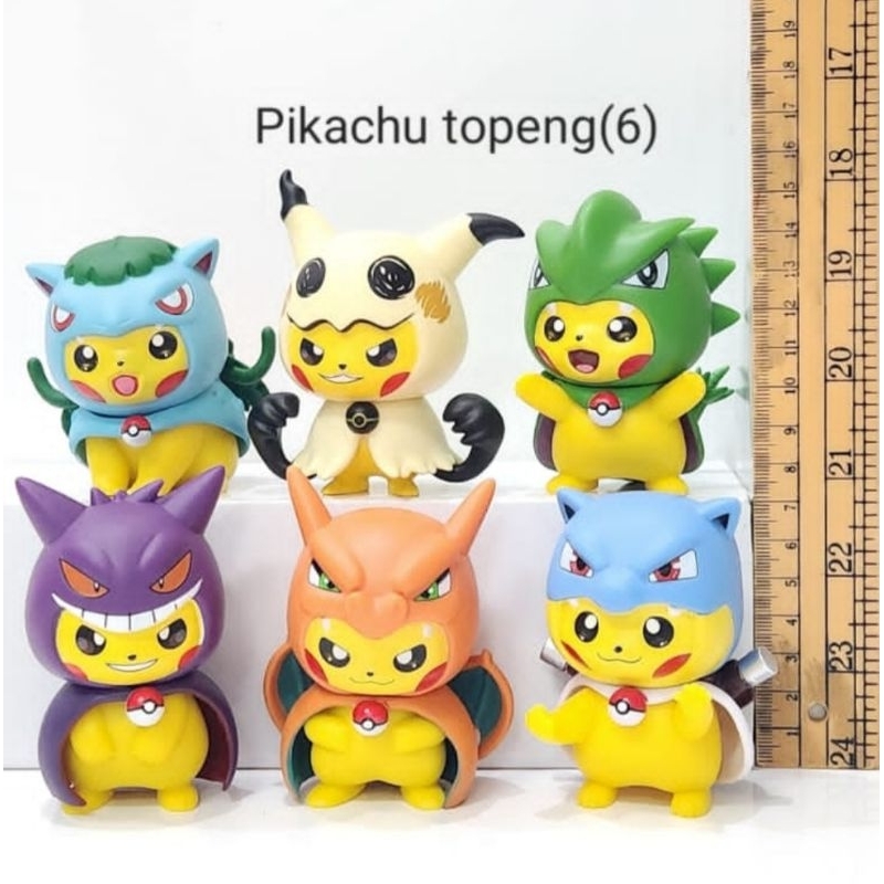 Jual figure set 6 pokemon pikachu charmender naruto bulbasaur squirtle ...