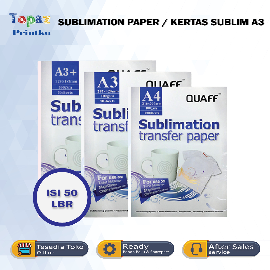 Jual QUAFF Sublimation Transfer Paper A3 | Kertas Sublim A3 Import | Shopee Indonesia