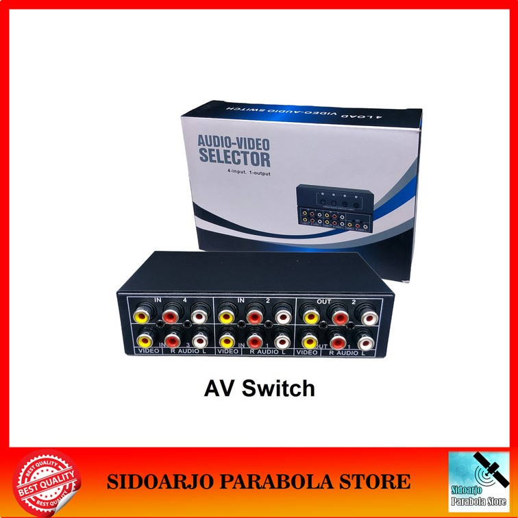 Jual AV Selektor RCA Switcher 4 Input 1 Output Audio Video 4in1 Switch ...