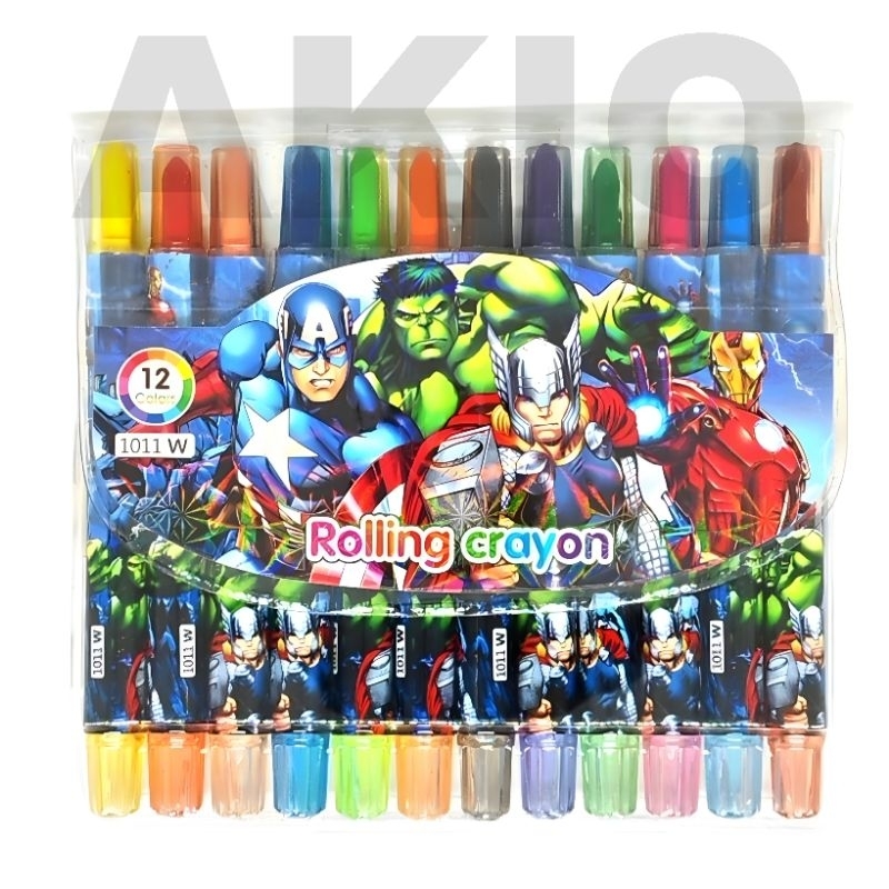Jual Crayon Putar Mini Karakter SUPERHERO AVENGERS CAPTAIN AMERIKA HULK ...