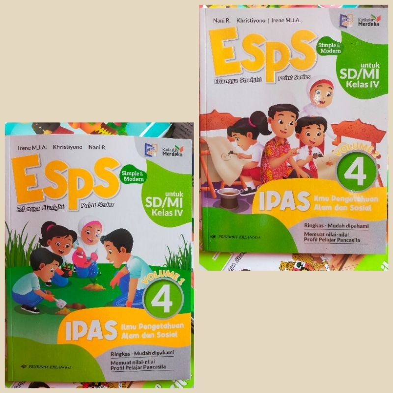 Jual Buku Pelajaran : Esps IPAS Volume 1 dan 2 Untuk Kelas 4 SD/MI Kurikulum Merdeka ¦ Irene M ...