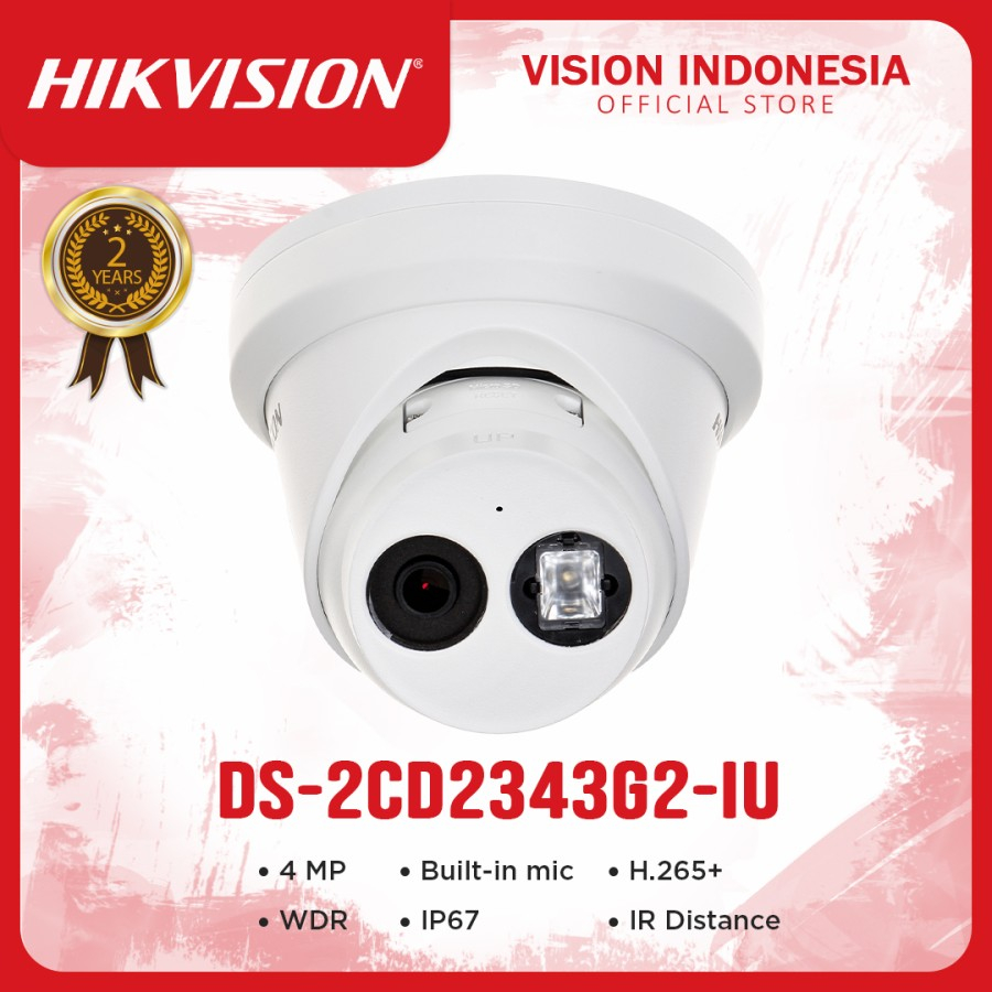Jual IP CAMERA HIKVISION AUDIO MICROPHONE 4MP DS-2CD2343G2-IU / ORIGINAL | Shopee Indonesia