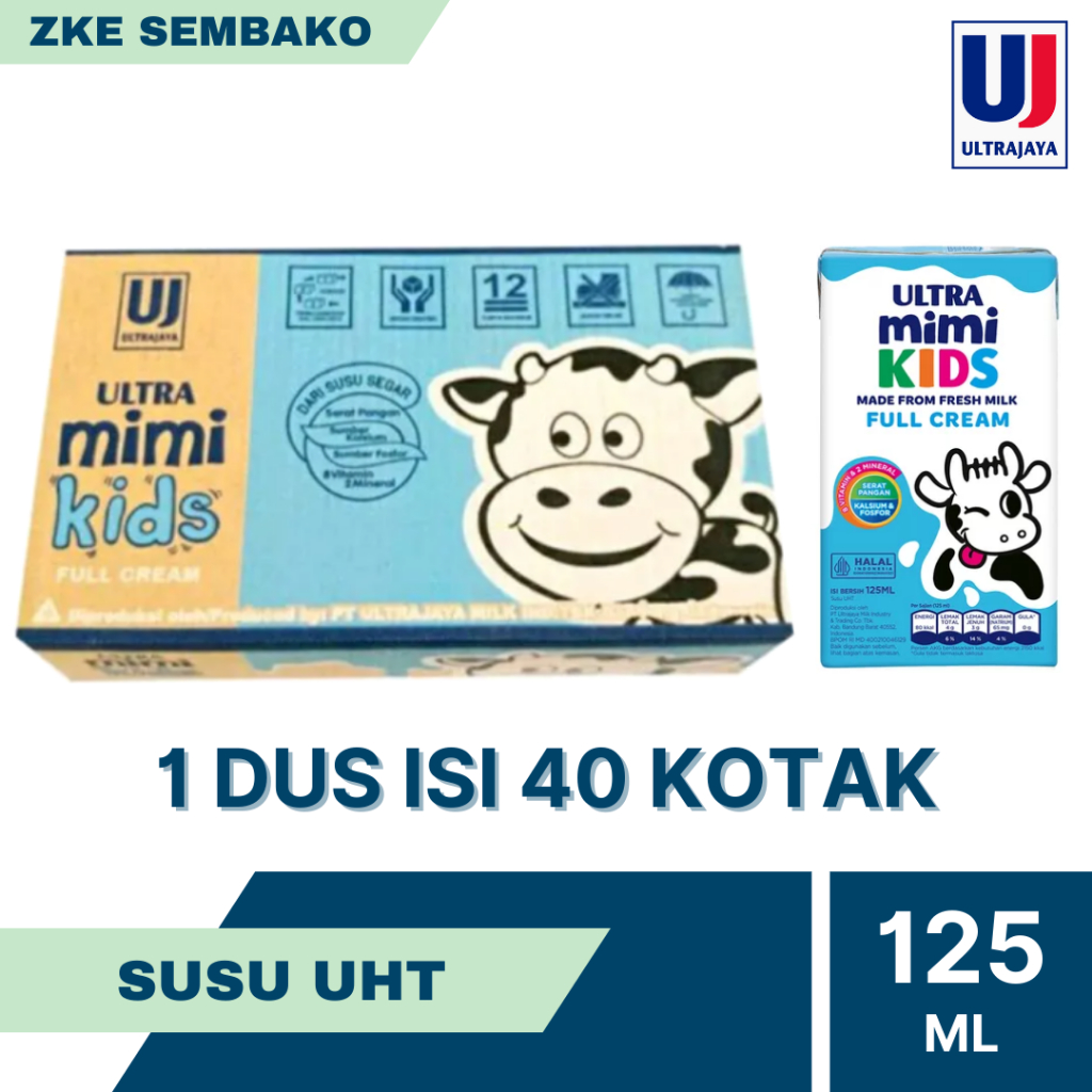 Jual Susu Ultra Mimi Kids / Susu UHT Full Cream 125ml 1 Dus Isi 40 Kotak | Shopee Indonesia