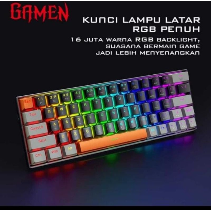 Jual Gamen TITAN III Keyboard Gaming Mechanical Switch Blue RGB PBT ...