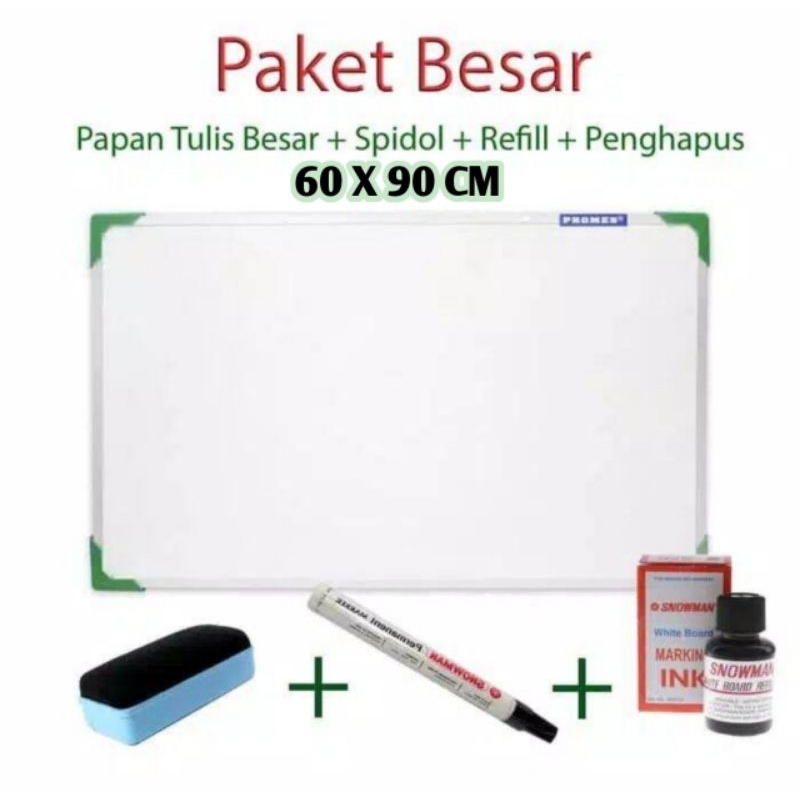 Jual PAPAN TULIS WHITEBOARD FREE SPIDOL PENGHAPUS DAN TINTA PAKET ...