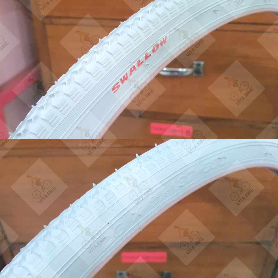 Jual Ban Luar Sepeda 26 x 1 3/8 (37-590) CTB JENGKI PUTIH POLOS Swallow | Shopee Indonesia