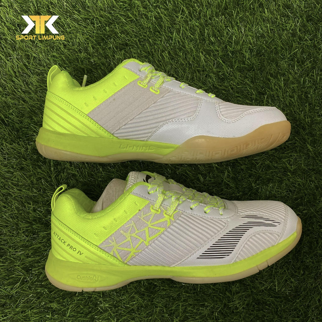 Jual Sepatu Sport Badminton Lining Attack Pro IV White Lime 40 - 42 ...