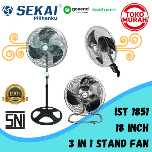 Jual Kipas Angin Berdiri Besi/Stand Fan SEKAI 18 inch 3 in 1 Inch IST-1851 | Shopee Indonesia