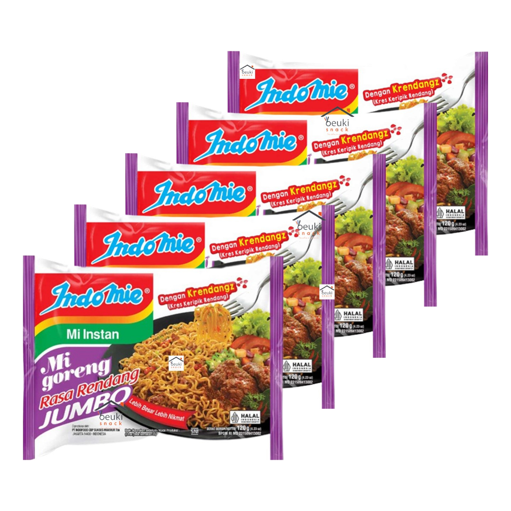 Jual 5PCS Indomie Jumbo Rendang Mie Goreng Porsi Besar | Shopee Indonesia