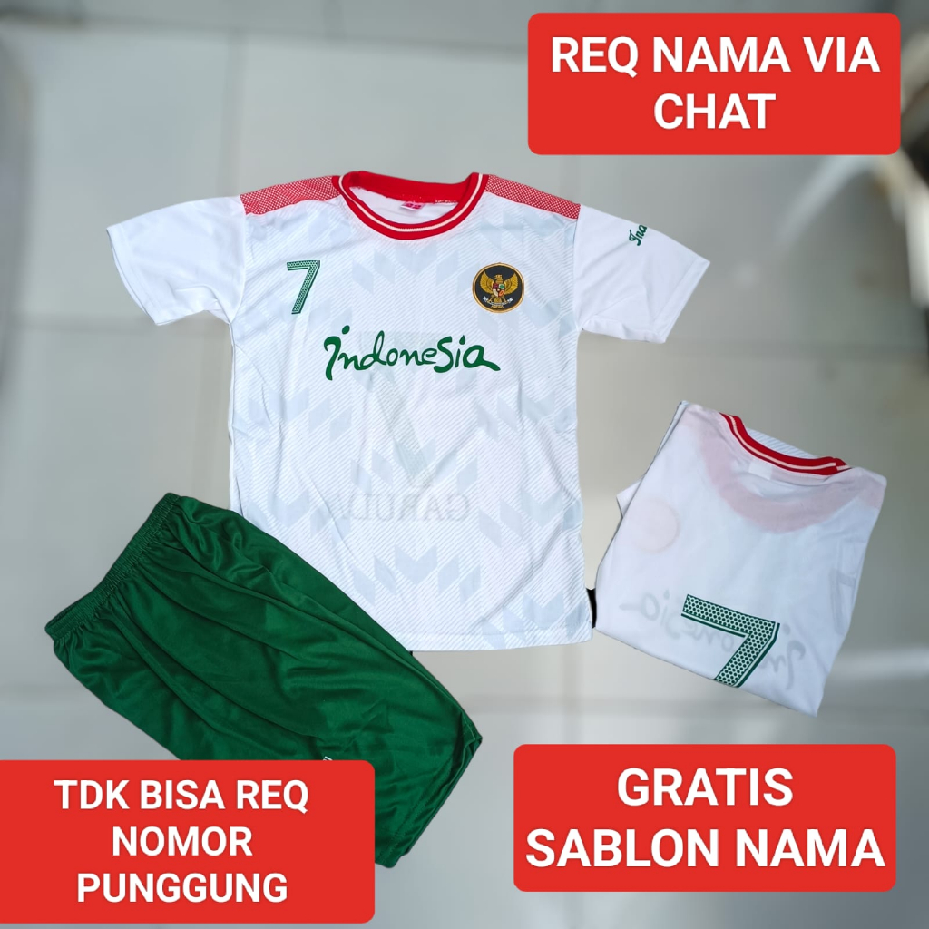 Jual JERSEY BAJU BOLA TIMNAS PUTIH/SETELAN BAJU TIMNAS PUTIH USIA 5 ...