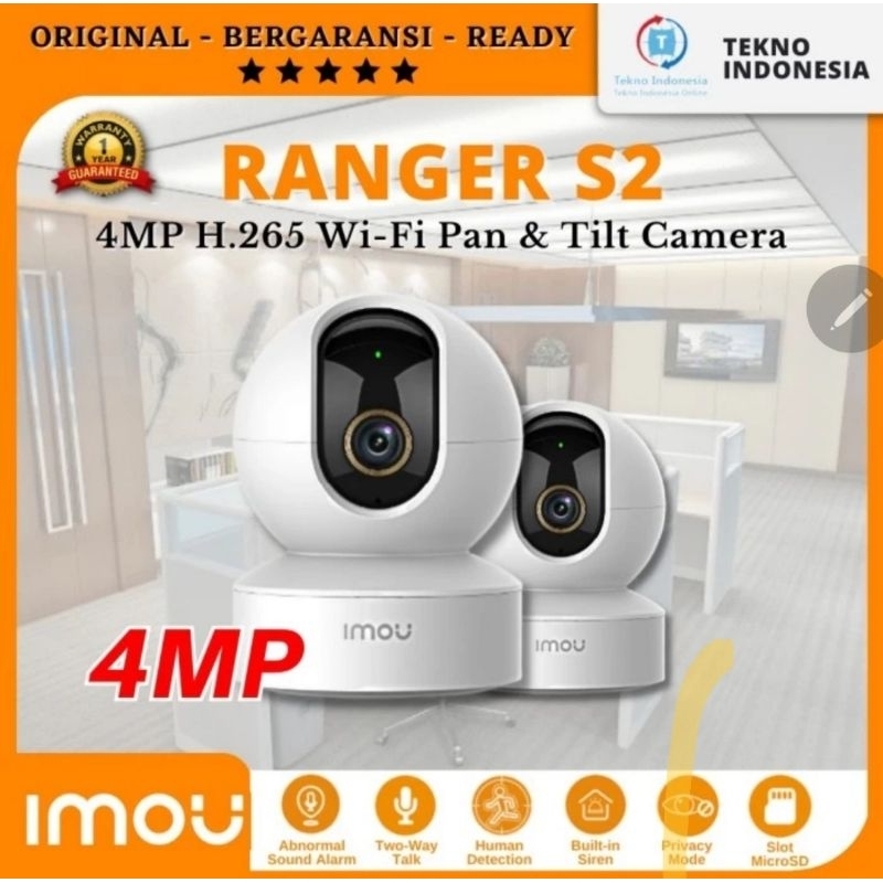 Jual PROMO! Imou Ranger S2 4MP WiFi Pan Tilt Camera Cctv Indoor Rotate ...