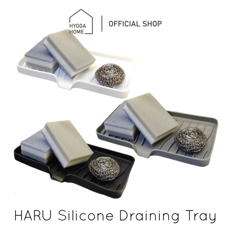 Jual Hygga Home HARU Rak Pengering Spon Sabun Silikon Sink Draining ...