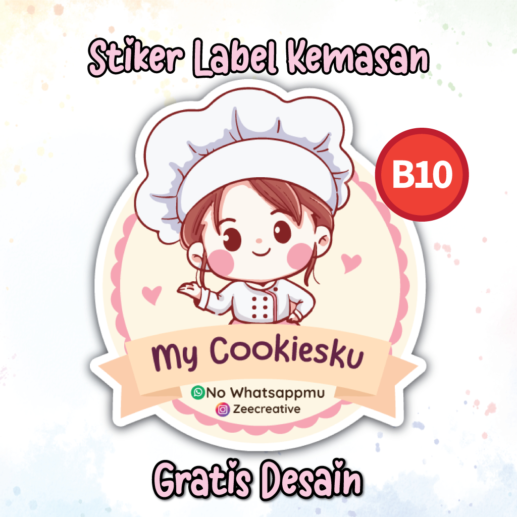 Jual Stiker Label Makanan Custom Logo Gratis Desain | Shopee Indonesia