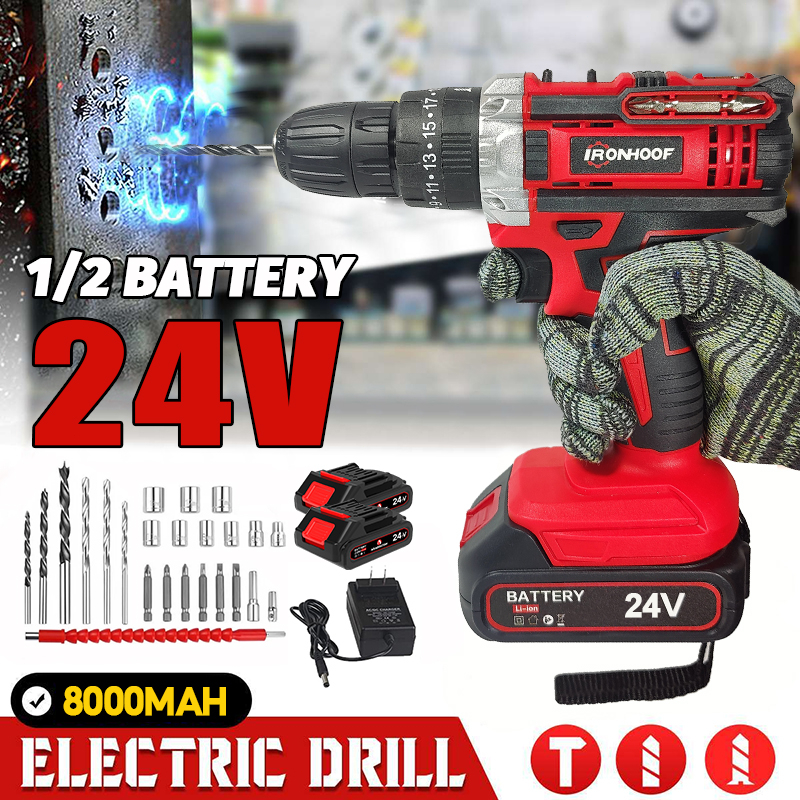 Jual 3 in 1 Electric Drill 24V Mesin Bor Baterai Impact Drill Bor ...