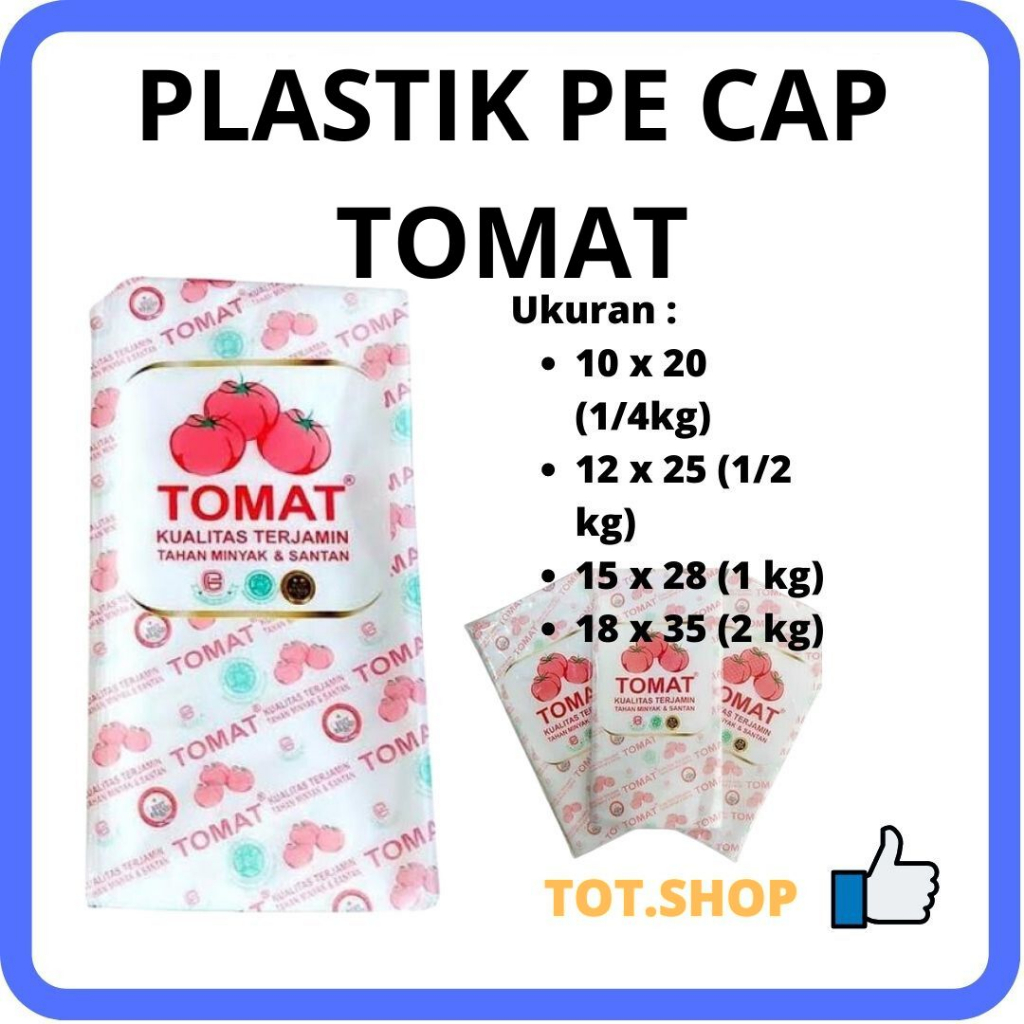Jual Kantong plastik PE CAP TOMAT ukuran 1/4 kg, 1/2 kg, 1 kg, 2 kg (1-pack) | Shopee Indonesia