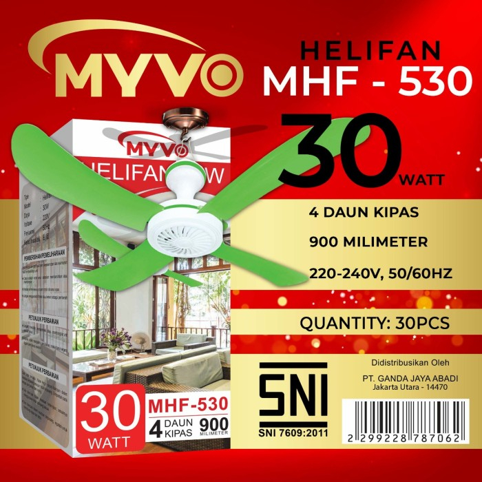 Jual KIPAS ANGIN GANTUNG MYVO/HELIFAN MYVO/KIPAS BALING MYVO 30 WATT ...