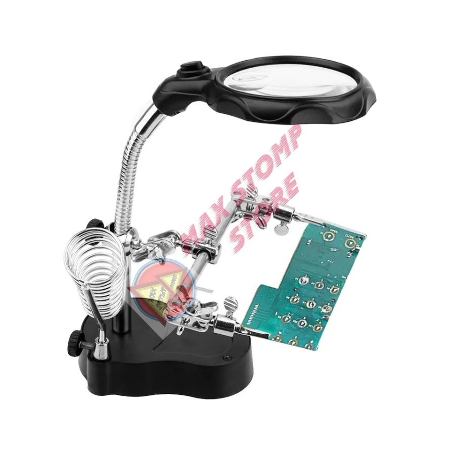 Jual Alat Bantu Jepit PCB Tempat Dudukan Solder Kaca Pembesar Helping ...