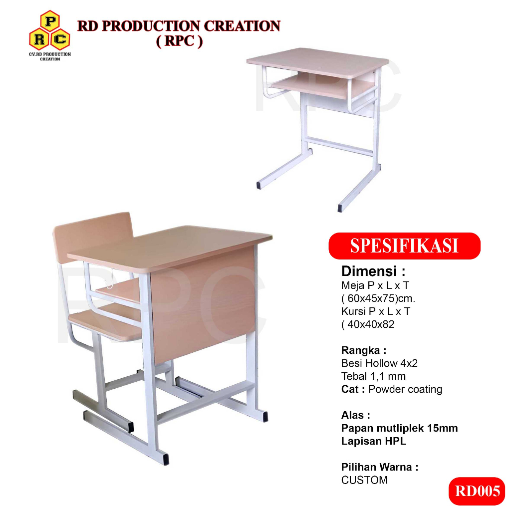 Jual MEJA SEKOLAH KURSI SEKOLAH meja besi meja siswa Meja Belajar RD005 | Shopee Indonesia