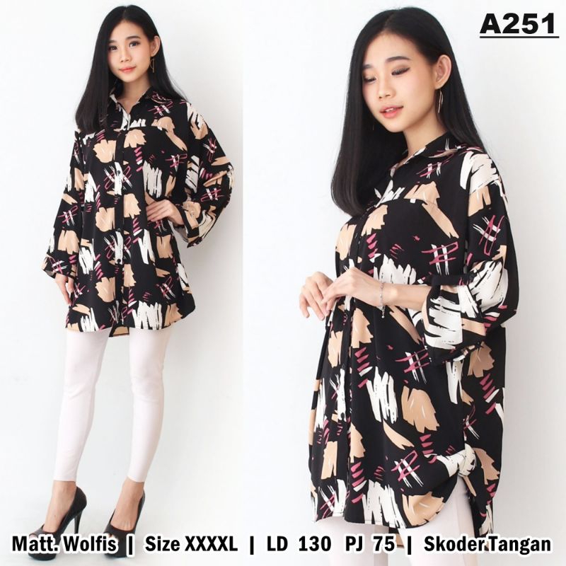 Jual Kemeja Bunga LD 130 Jumbo Bluse Bigsize XXXL Vintage Lengan ...