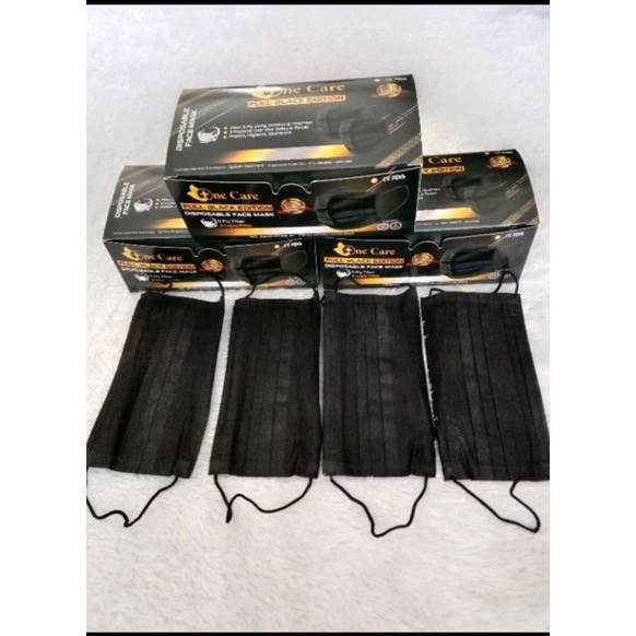 Jual MASKER EARLOOP HITAM3 PLYISI 50 PCS | Shopee Indonesia