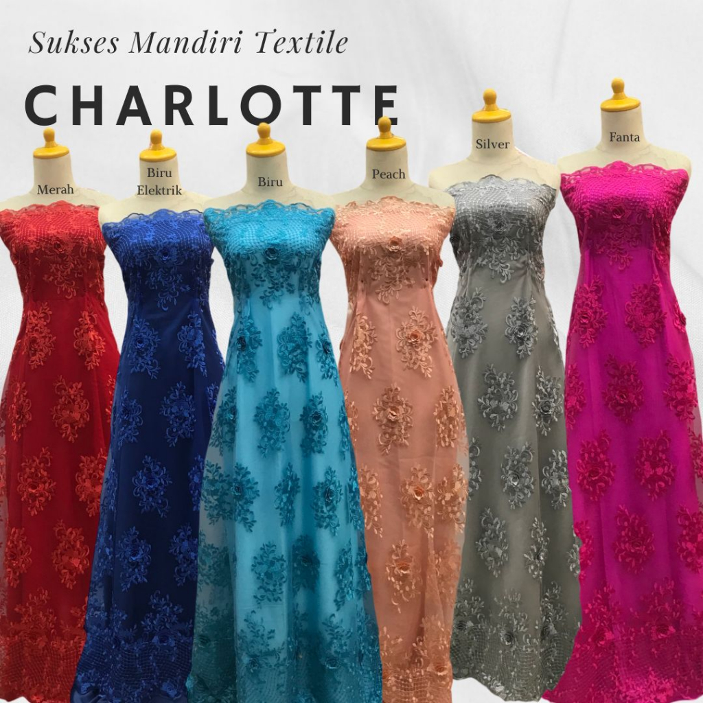 Jual [CHARLOTTE] Kain Tulle Tile Brokat Mewah | Harga ½ meter = 50 cm ...