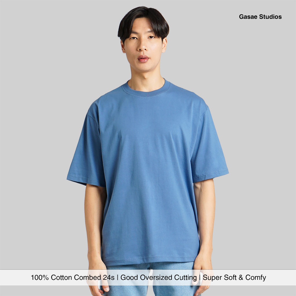 Jual GASAE Oversized T-shirt Steel Blue - Kaos Polos Oversize Steel ...
