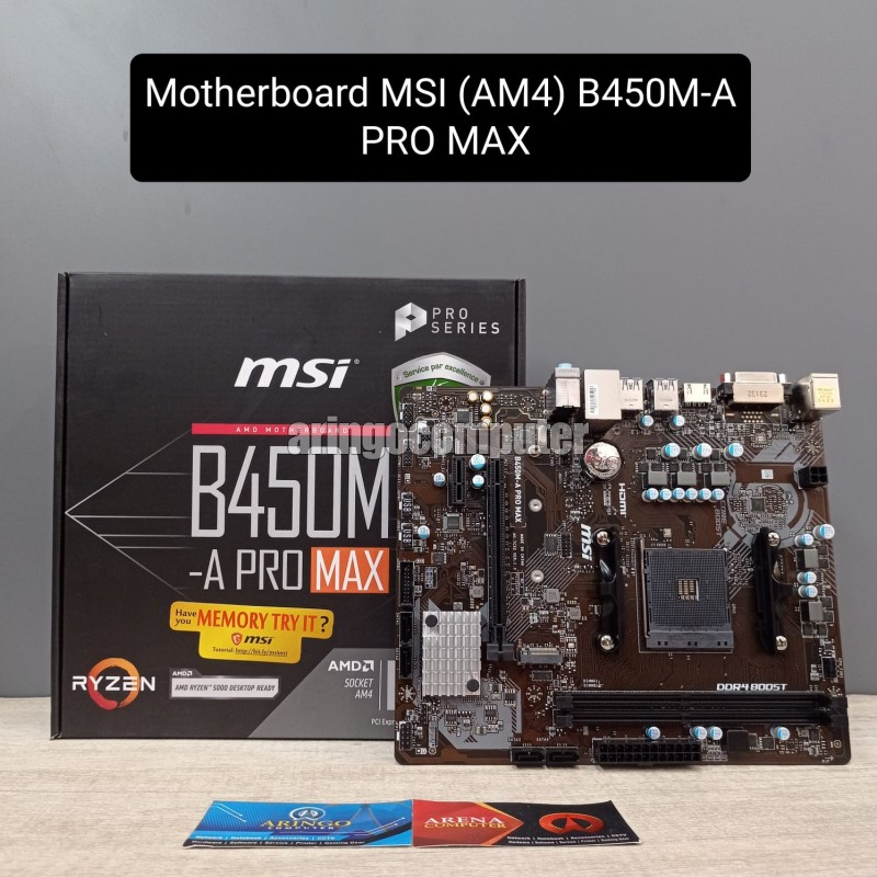 Jual Motherboard MSI (AM4) B450M-A PRO MAX | Shopee Indonesia