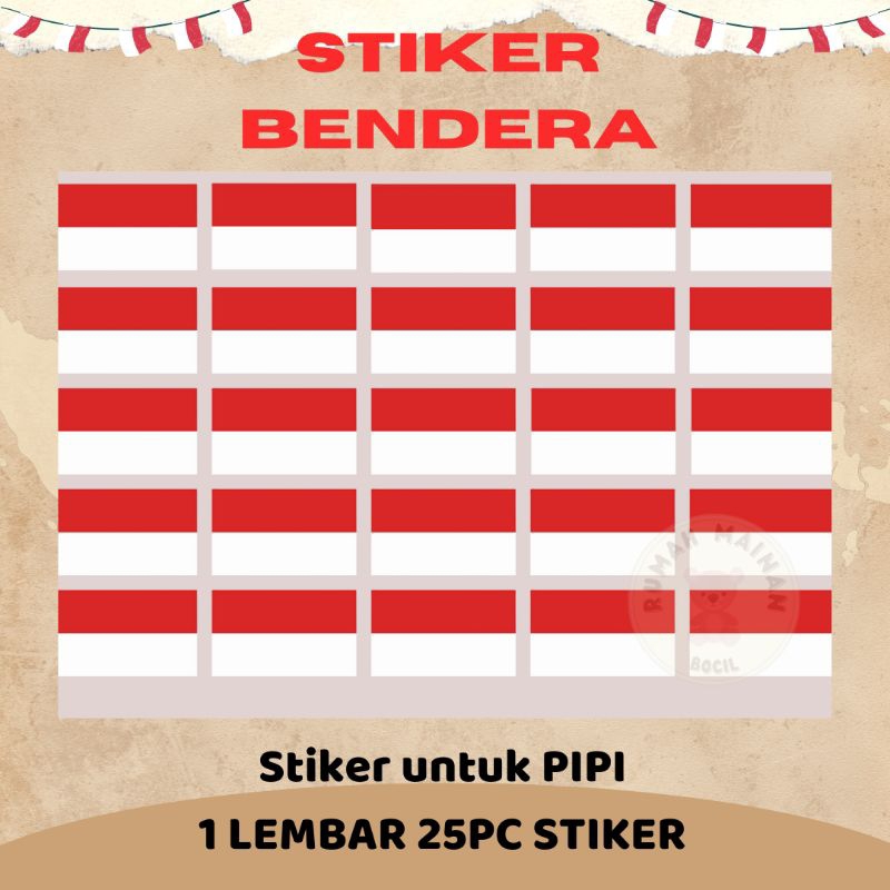 Jual STIKER BENDERA PIPI STIKER KEMERDEKAAN STICKER PIPI STIKER HUT RI ...