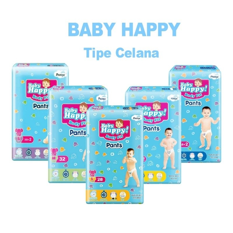 Jual Pampers Baby Happy Body Fit Pants Popok Bayi Celana S38+2/M32/L28/L30/XL26/XXL24 / Diapers ...