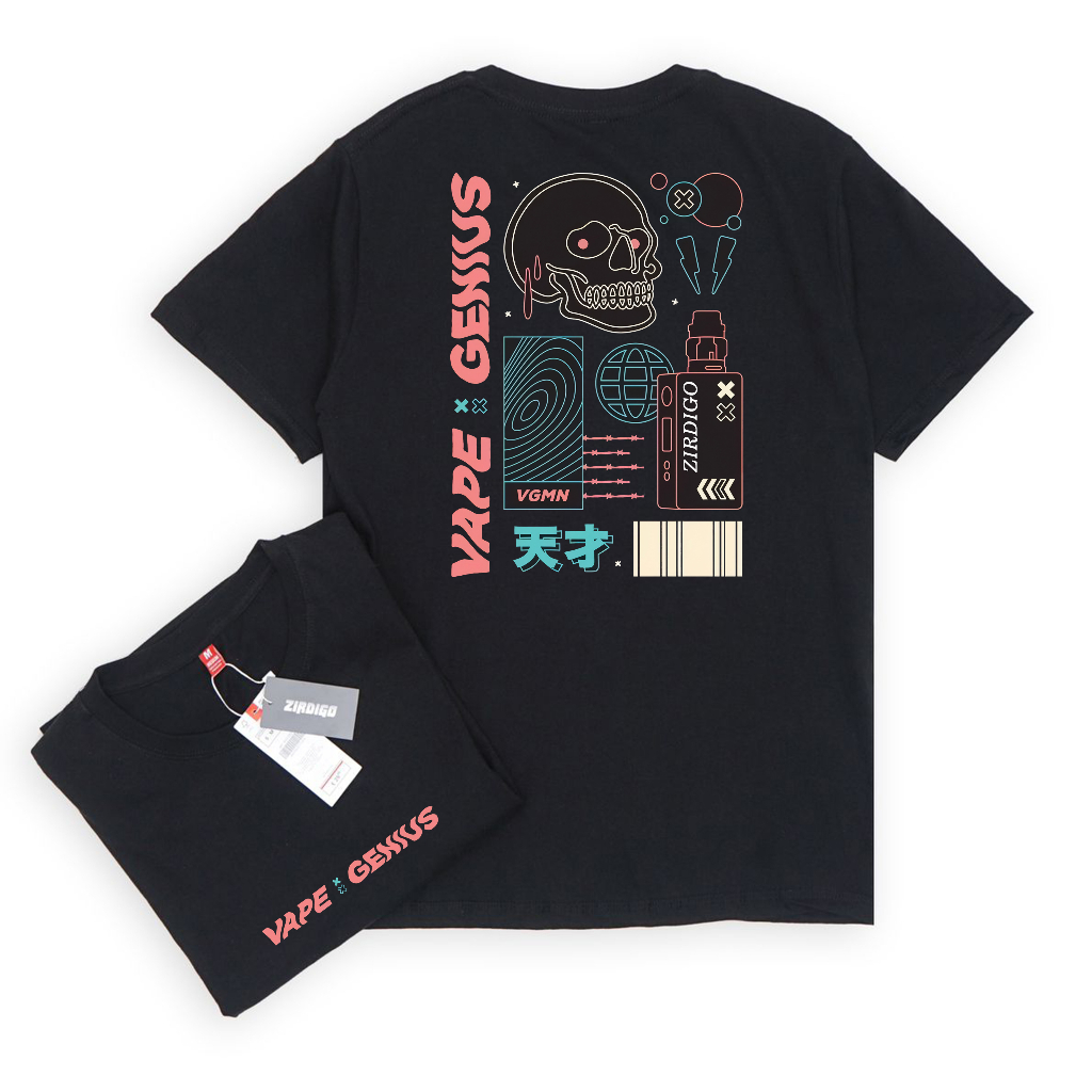 Jual Zirdigo Kaos Distro Vape Genius debe Lengan Pendek Print Quality ...
