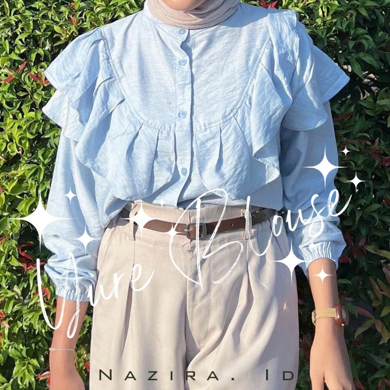 Jual YURE BLOUSE RUFFLE | Blouse Wanita Cute terlaris | Shopee Indonesia