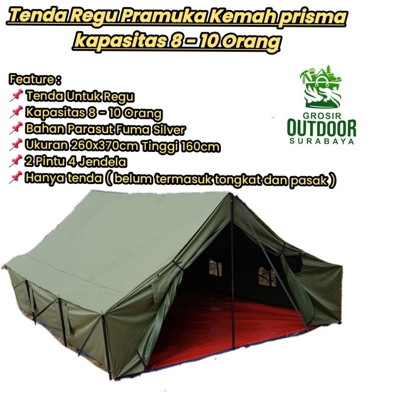 Jual Tenda Regu Pramuka Kemah prisma kapasitas 8 - 10 Orang | Shopee ...