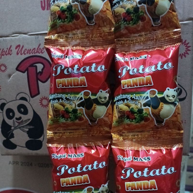 Jual Snack KENTANG kripik mass POTATO PANDA 1 RENCENG ISI 10 | Shopee ...
