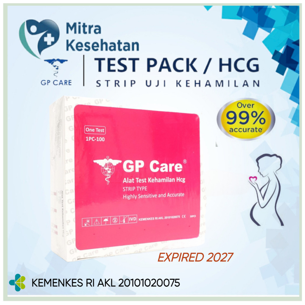 Jual Test Hamil GP Care Alat Tes Pack Kehamilan Strip Uji Tespack Box ...