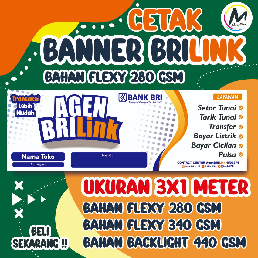 Jual Cetak Spanduk Agen BRILink / Banner Flexy 280 Gsm | Shopee Indonesia