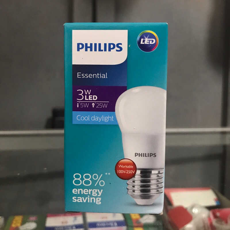 Jual Led Philips Essential 3W / Philips Essential LED Bulb 3W | Shopee ...