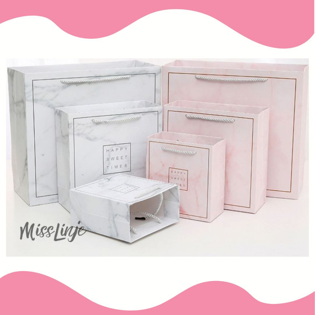 Jual Paper Bag Paperbag Cantik Kantong Karton Korea Premium Tebal ...