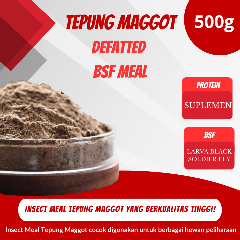 Jual TEPUNG MAGGOT BSF PREMIUM 500 GRAM SUPLEMEN MAKANAN HEWAN PAKAN ...