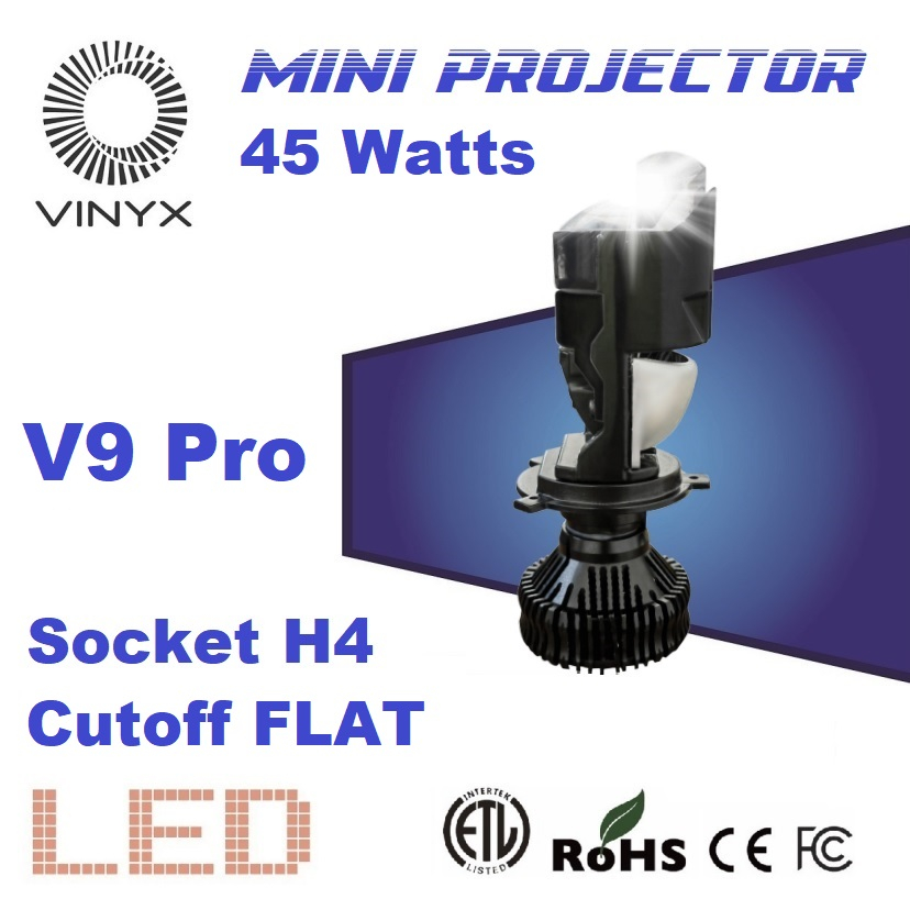 Jual Lampu LED VINYX V9 PRO 45W Projie H4 Mini Projector Lens Lensa ...