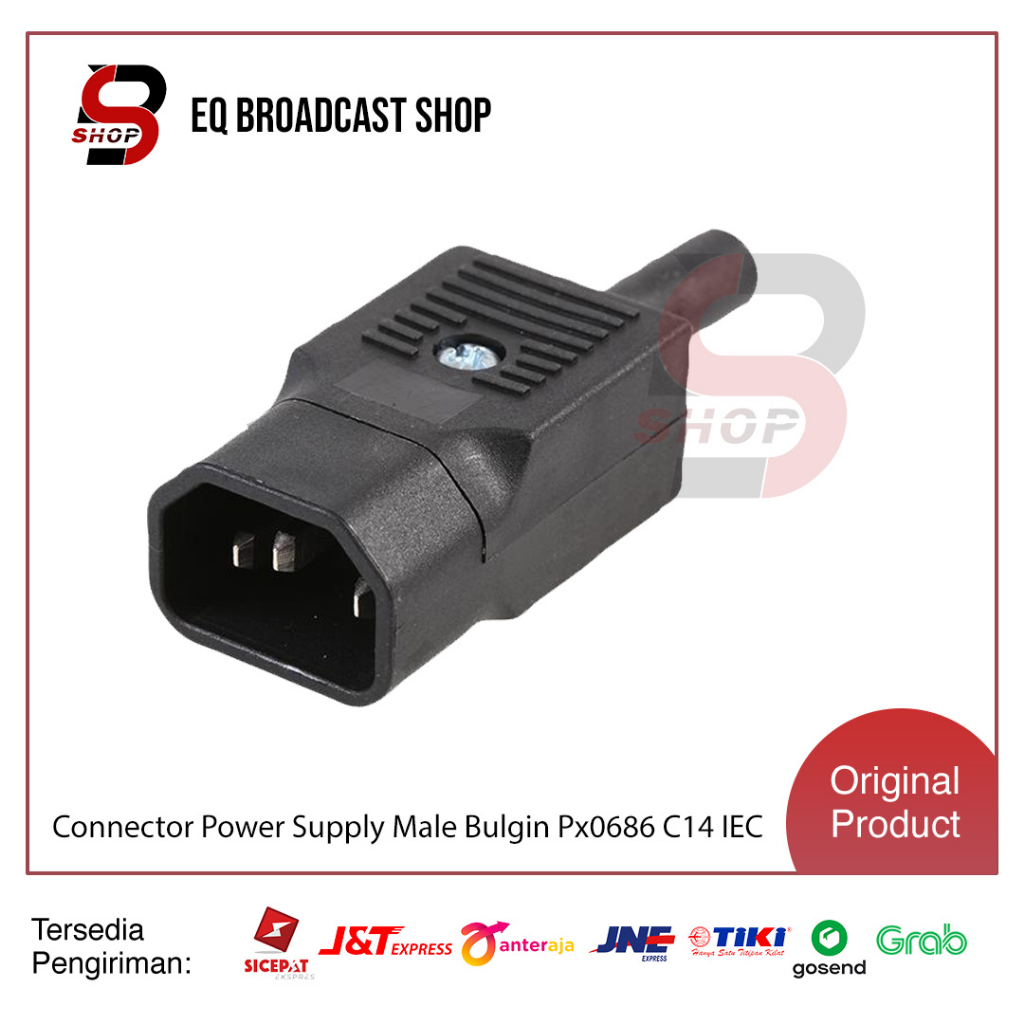 Jual Connector Power Supply Male Bulgin Px0686 C14 IEC | Shopee Indonesia